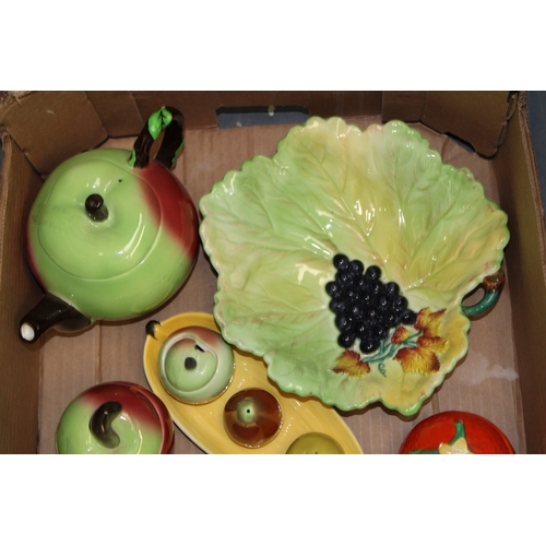 A collection of Carlton ware to include Apple teapot sugar and milk jug ...
