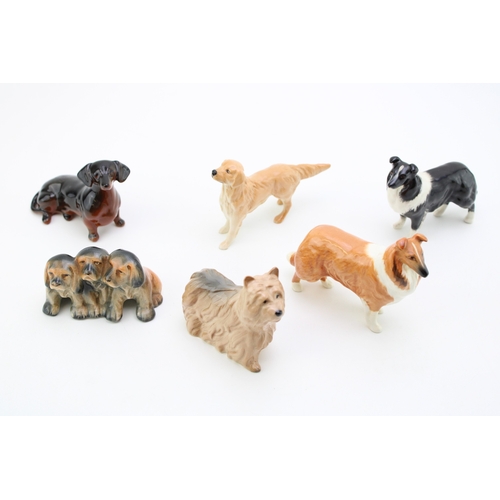 Six Beswick small dogs to include a Rough Collie, a Golden Retriever ...
