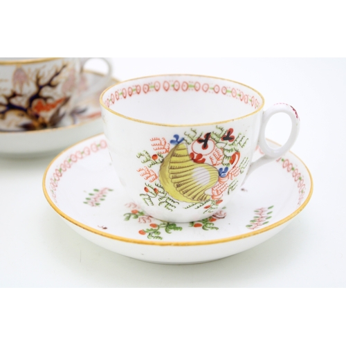 New Hall cup and saucer yellow shell pattern 1045, plus a New Hall cup ...