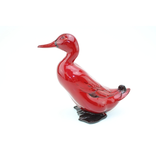 Royal Doulton flambe duck, 16cm tall.