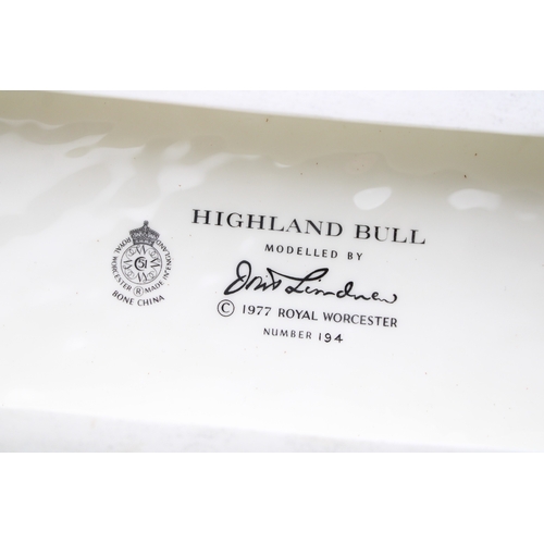 Royal Worcester model of a Highland Bull, modelled by Doris Lindner ...