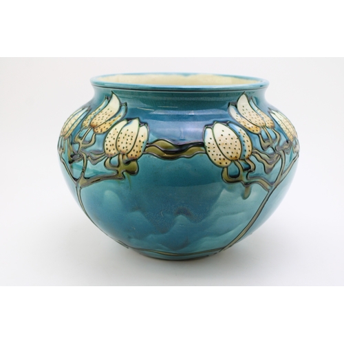 Minton Secessionist pottery jardiniere / planter, ovoid with inverted ...