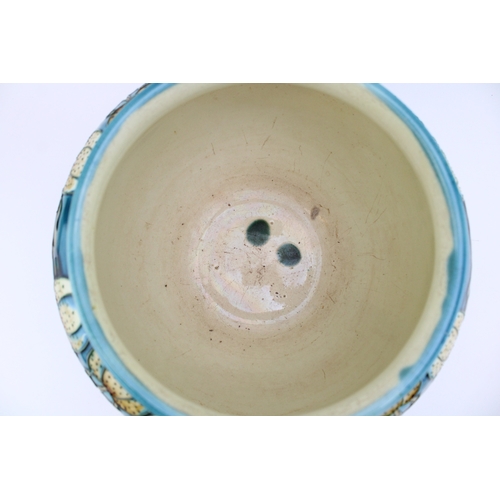 Minton Secessionist pottery jardiniere / planter, ovoid with inverted ...