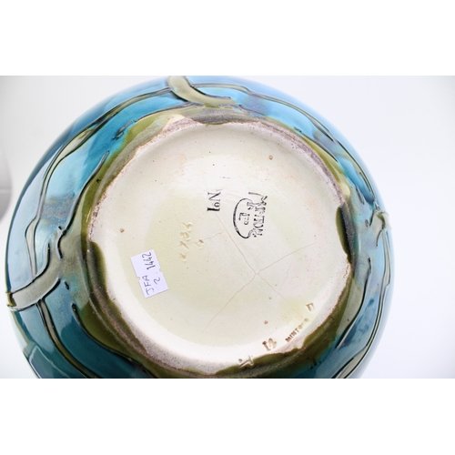 Minton Secessionist pottery jardiniere / planter, ovoid with inverted ...