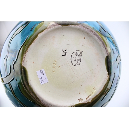 Minton Secessionist pottery jardiniere / planter, ovoid with inverted ...
