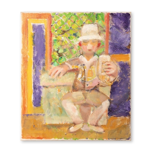 Vincent Bennett (1910 - 1993) Oil on canvas, 'Drinker', 30.5cm x 36cm.