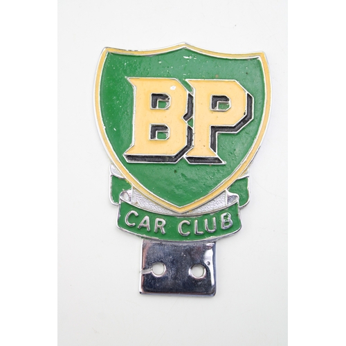 Vintage 'BP' British Petrolium fuels Car Club badge on chrome, c1950s ...