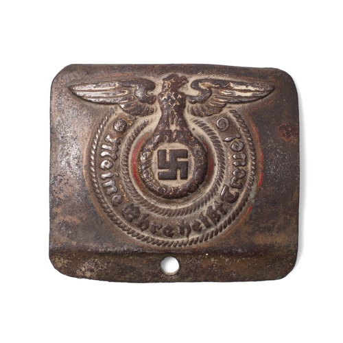 Original & unusual WW2 German SS belt buckle front with motto Meine ...