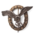 WW2 German Luftwaffe Pilot Observer Badge in Bronze c1940 maker marked ...