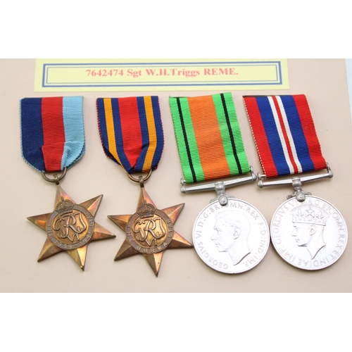WW2 set of medals to 7642474 Sgt W.H. Triggs REME including 1939-1945 ...