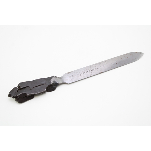 A WW2 trench art style Letter Opener 'London's Blitz' signed Asprey ...