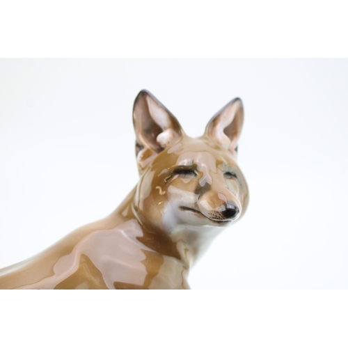 Large Handgemalt pottery figure of a fox, 42cm long, impressed and ...