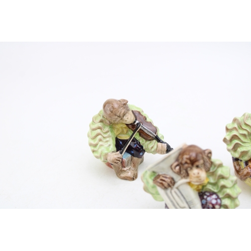 Beswick Comical Monkey Band comprising Guitar 1259, Banjo 1260, Tuba ...