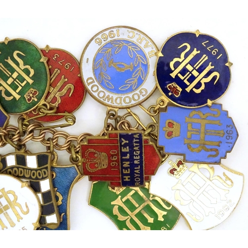 Rowing / Motor Racing Interest: A quantity of 20thC enamel member ...