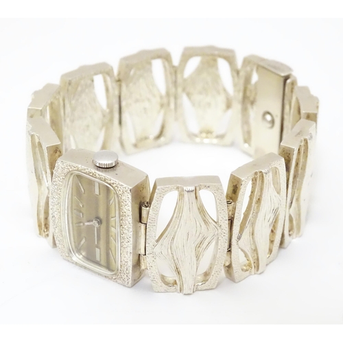 A mid - century modernist watch by David Shackman and Sons