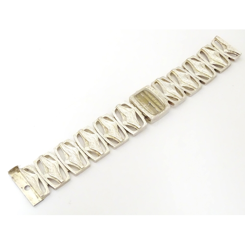 A mid - century modernist watch by David Shackman and Sons