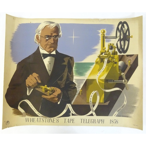 A 20thC colour lithograph advertising poster depicting the discoveries ...
