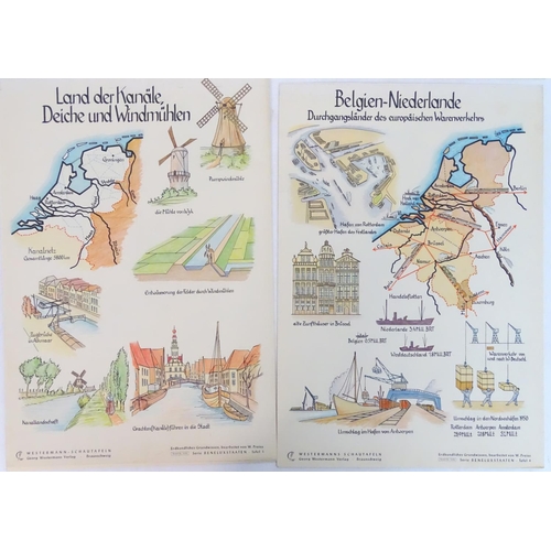 A quantity of German educational display boards / wall charts by Georg ...