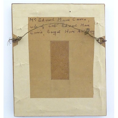 A pair of 19thC watercolour portrait miniatures on celluloid depicting ...