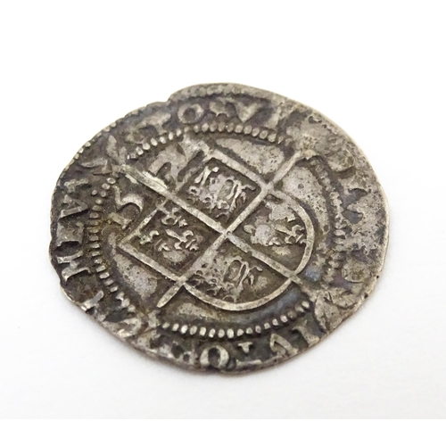 Two 16thC English silver hammered coins. One depicting Henry VIII the ...