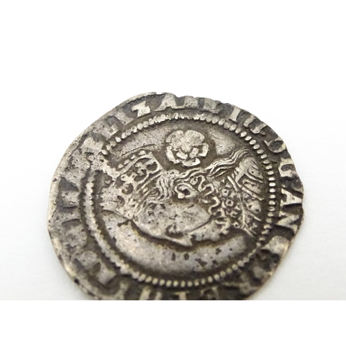 Two 16thC English silver hammered coins. One depicting Henry VIII the ...