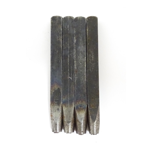 A quantity of 20thC punch tools comprising numbers 0-8 by Pryor of ...