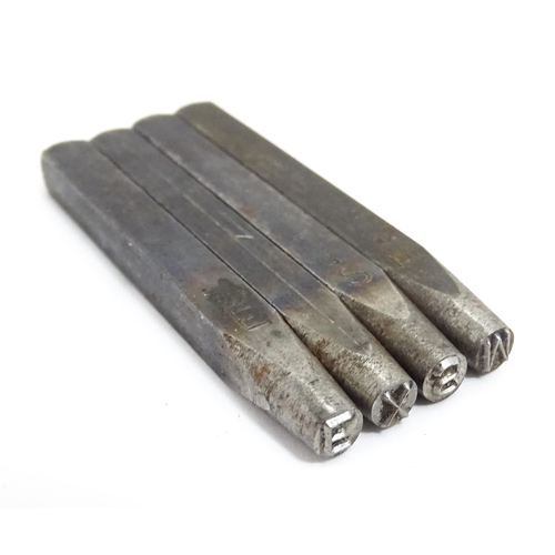 A quantity of 20thC punch tools comprising numbers 0-8 by Pryor of ...