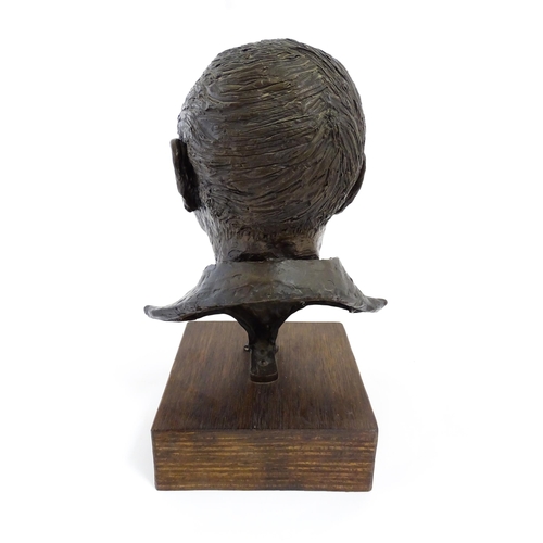 A 20thC cast bronze portrait bust of Henry George Pentus Brown by ...
