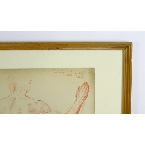 Ronald William (Josh) Kirby, (1928-2001), A red chalk study depicting a ...