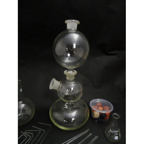 A quantity of glass chemistry apparatus to include a Kipp generator ...