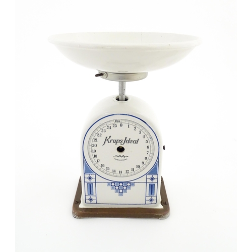 A 20thC German Krups Ideal scale with blue detail. Approx. 13" high