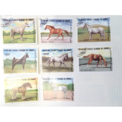 A quantity of 19th and 20thC postage stamps affixed within five albums ...