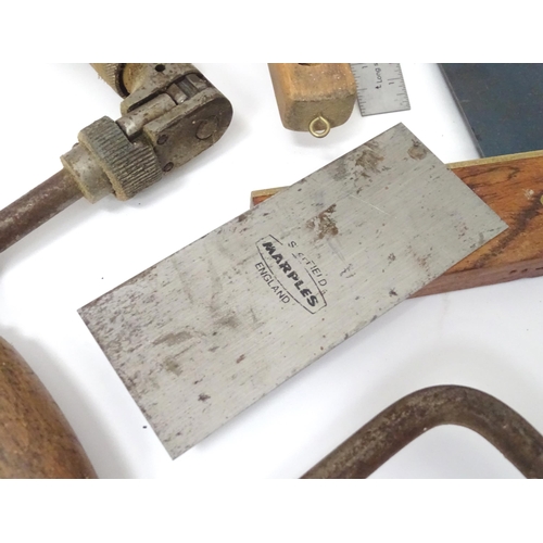 A quantity of carpentry / woodworking tools, to include a Marples ...