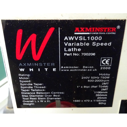 Workshop Tools : an Axminster AWVSL900 wood turning lathe and steel ...