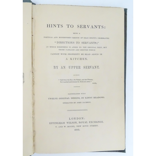 Book: Hints to Servants : Being a poetical and modernised version of ...