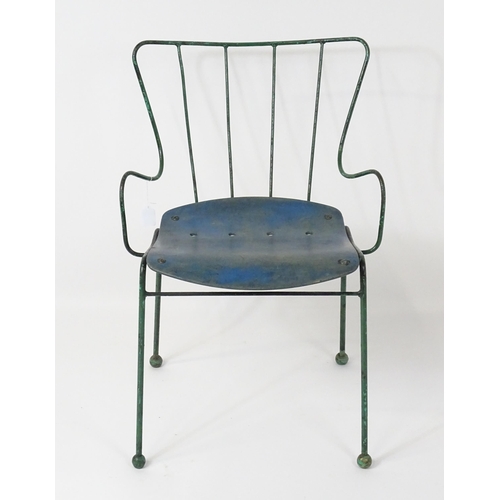 A mid 20thC Antelope chair designed by Ernest Race. 22" wide x 17" deep ...