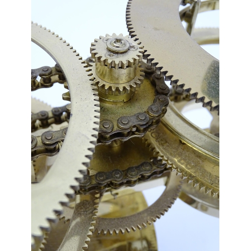 A reproduction / model electric powered orrery / tellurion clock ...