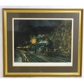 After Terence Cuneo, Signed colour print, Night Express. Signed in ...
