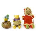Toys: A Hertwig bisque dolls house teddy bear with pin jointed limbs ...
