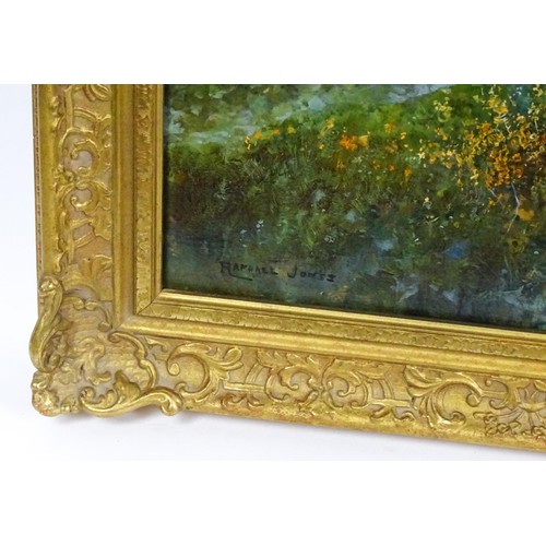 Maud Raphael Jones (1862-1935), Oil on canvas, Picking Flowers, A river ...