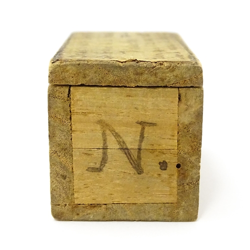 Militaria , Battle of Waterloo : a small 19thC box containing ...