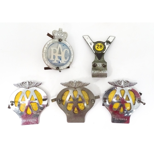 A quantity of car radiator badges for the AA / Automobile Association ...