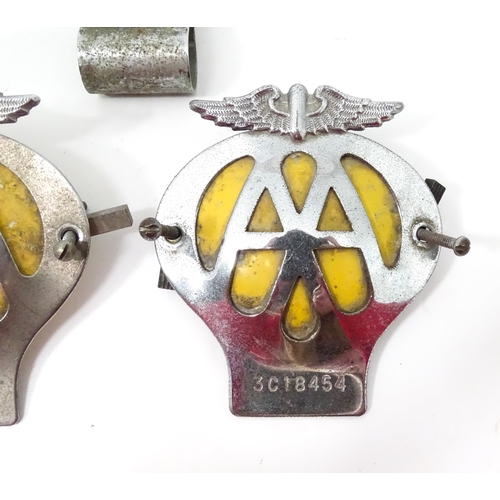 A quantity of car radiator badges for the AA / Automobile Association ...