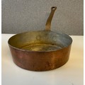 Antique heavy copper sauté pan with riveted handle - Leon Jaeggi and ...