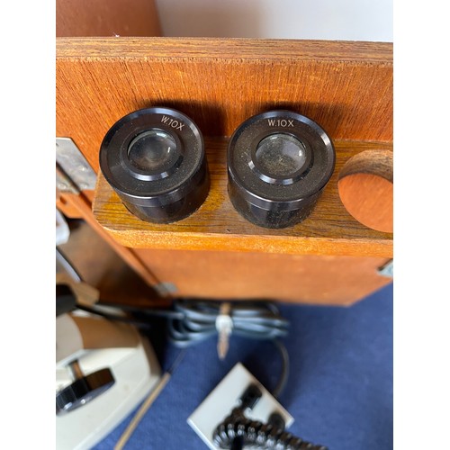 A vintage Meiji stereo microscope and Meiji- Labax illuminator in ...