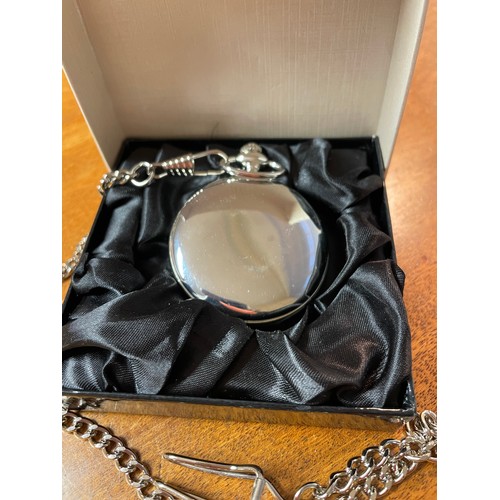The Whiskey Line Full Hunter Pocket Watch and chain in box