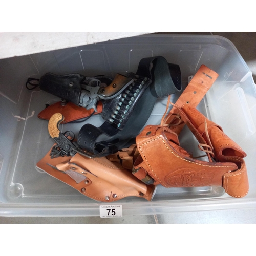 A quantity of western style gun/dagger belts