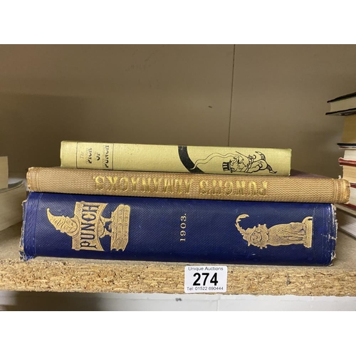 Punch related volumes including Pick of Punch, Punch Almanac 1842-1861 ...