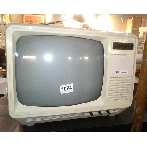 A vintage PYE Rambler 12" black and white portable television