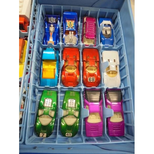 A Matchbox Superfast carry case with 48 cars including Corgi Juniors ...
